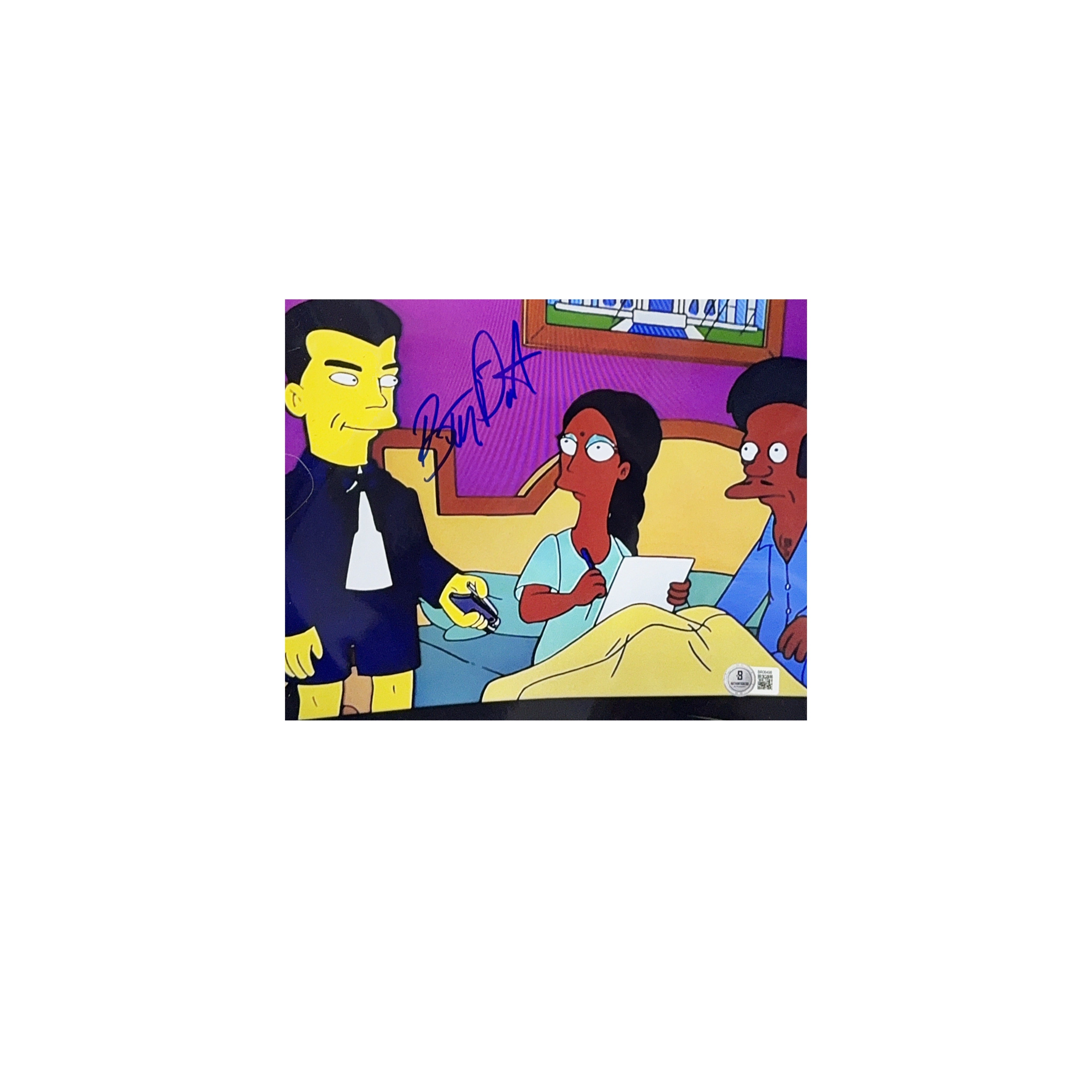 Butch Patrick Autographed The Simpsons With Apu & Wife 8x10 Beckett ...