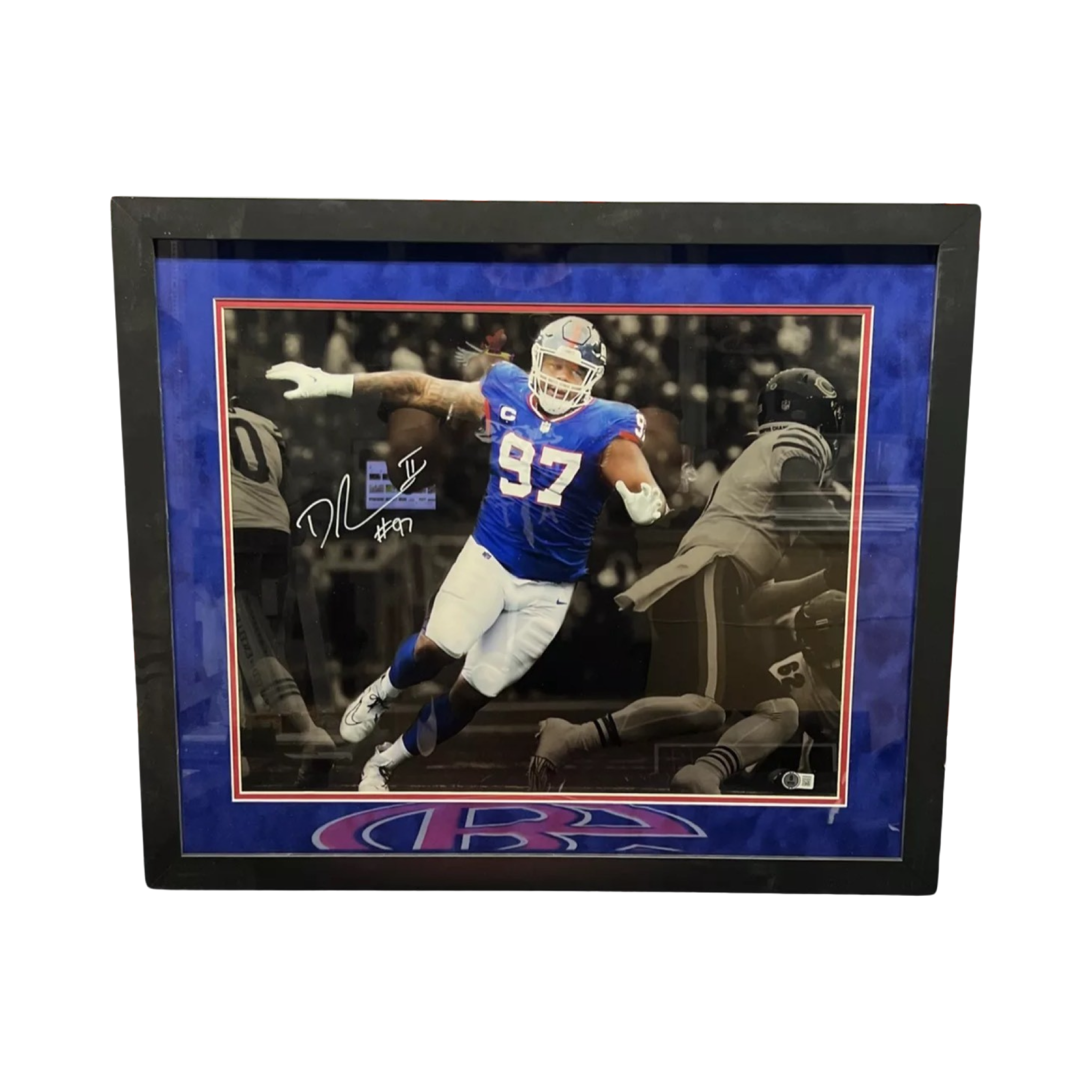 Dexter Lawrence Autographed New York Giants Rush 16x20 Beckett - Unfra ...