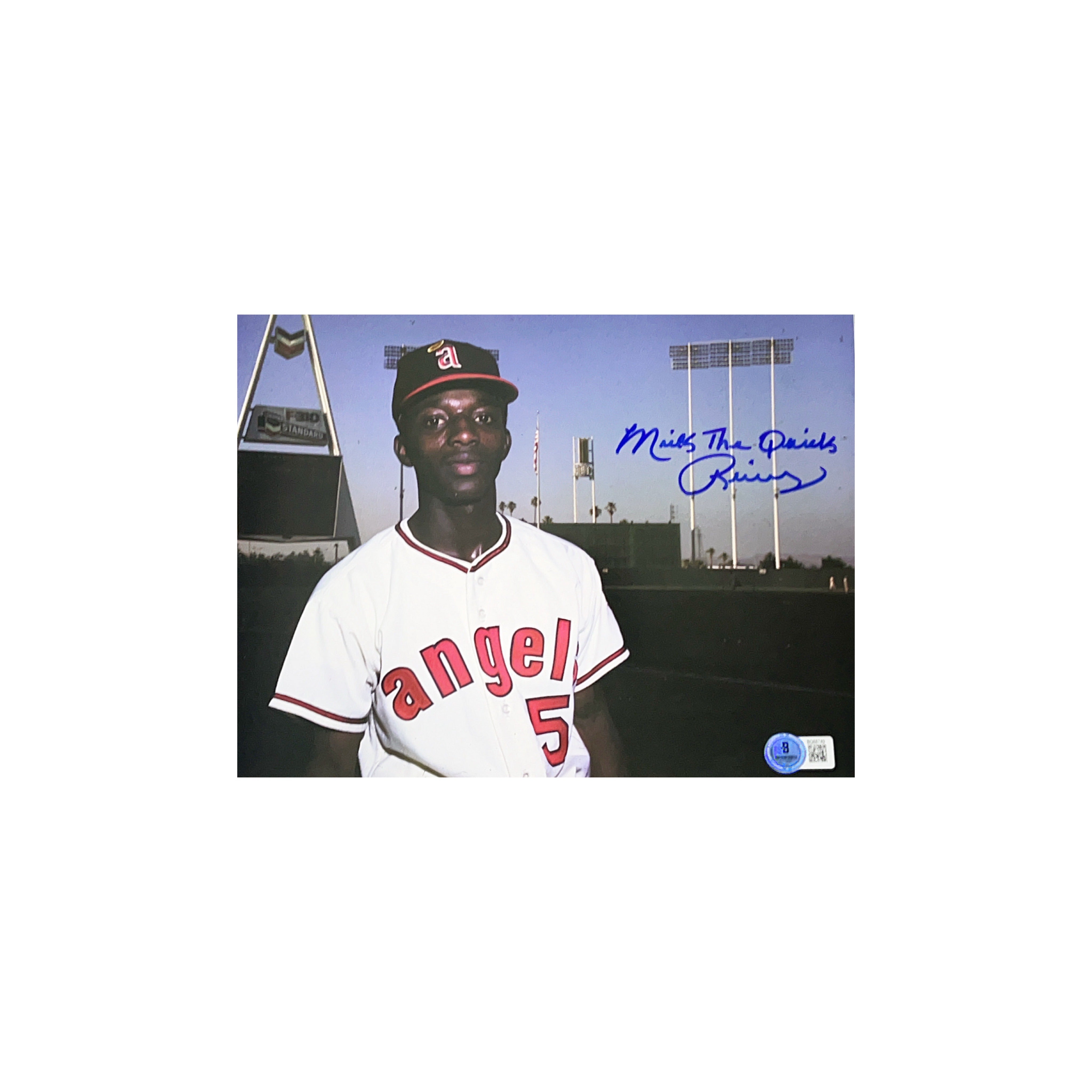 Mickey Rivers Autographed California Angels 8x10 "Mick The Quick" Insc ...