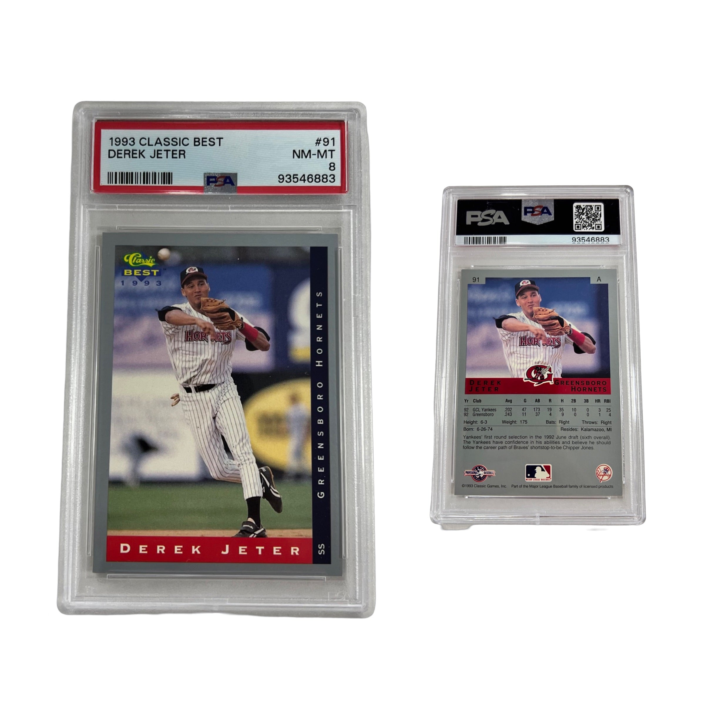 DEREK JETER 1993 Classic Best Minor League #91 PSA 8 – BG Autographs