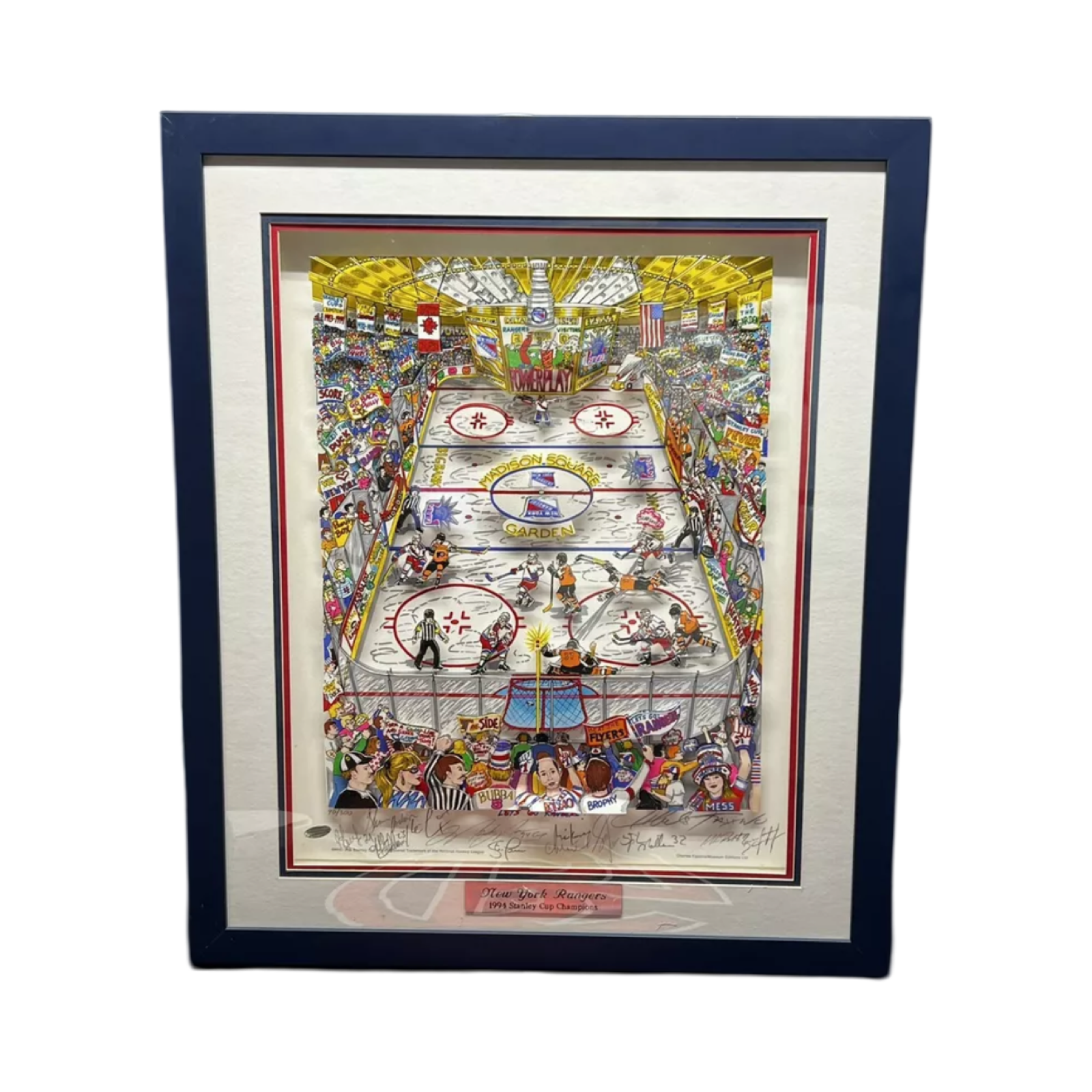1994 New York Rangers Team Autographed Paper Mache Frame Steiner – BG ...