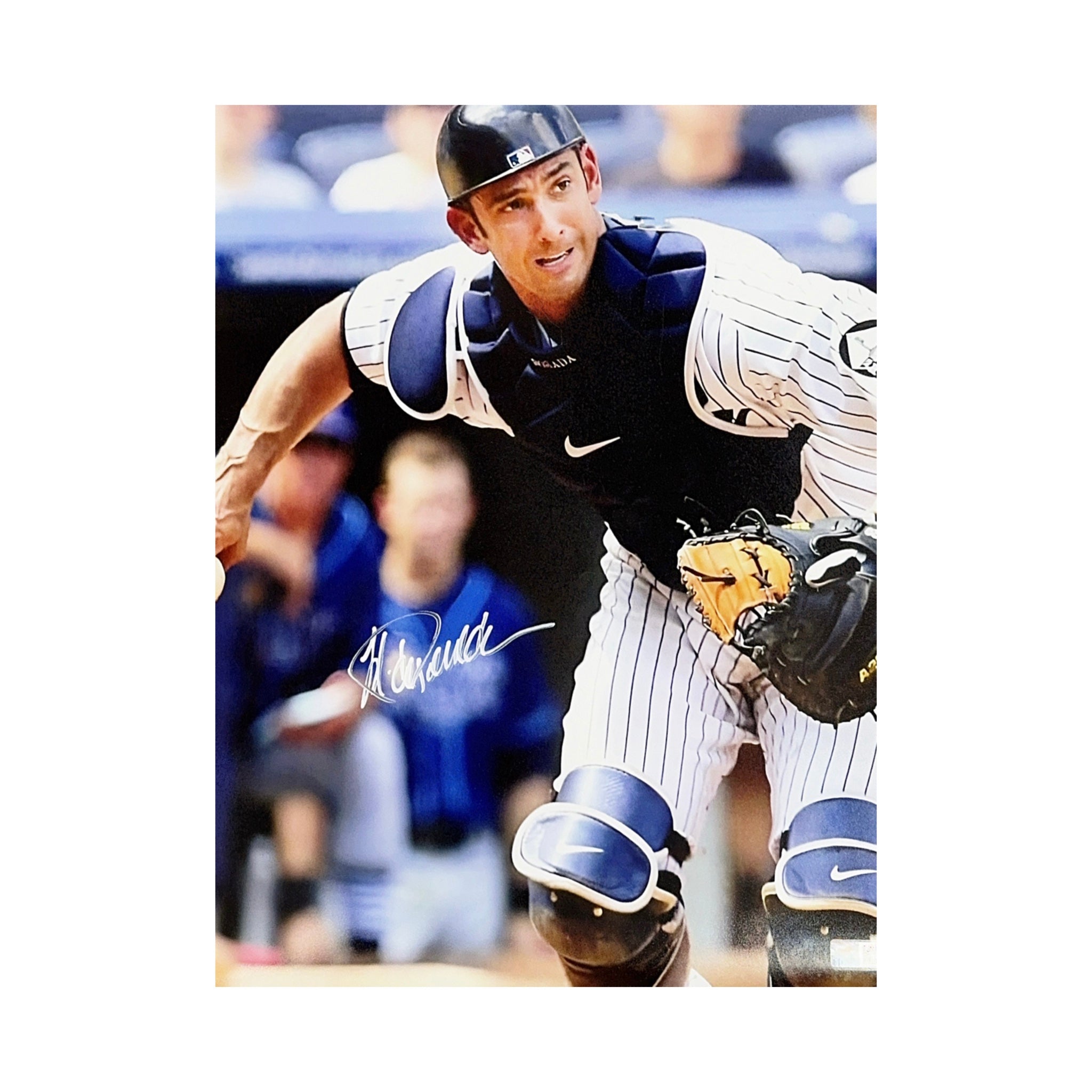 Jorge Posada Autographed New York Yankees Throw 11x14 Steiner CX – BG ...